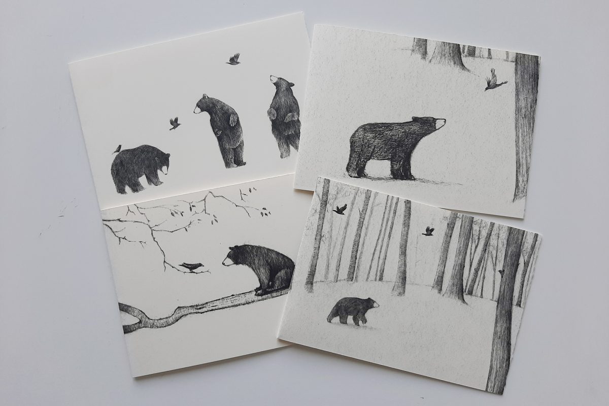 Cards – Set of Four Bear Cards – Esther Connon